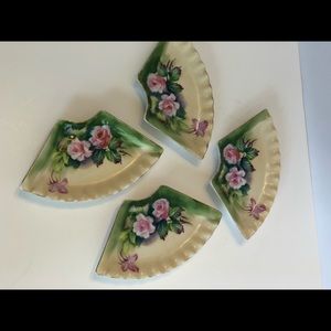 Lefton | Dining | Vtg Lefton Dessert Dishes Fan Shaped Hand Painted ...